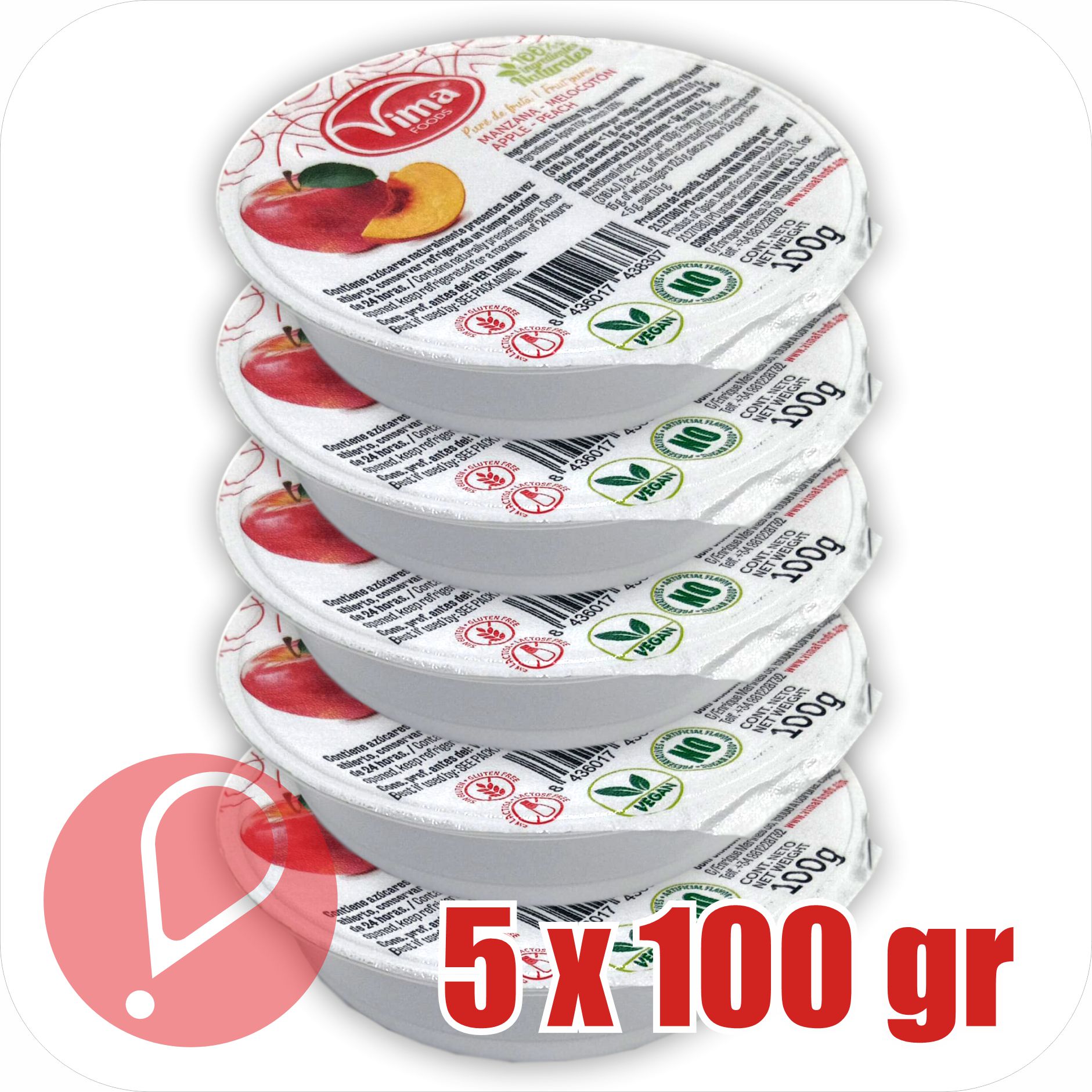 manzana melocoton compota 5 x 100gr – TiendaHabana.com