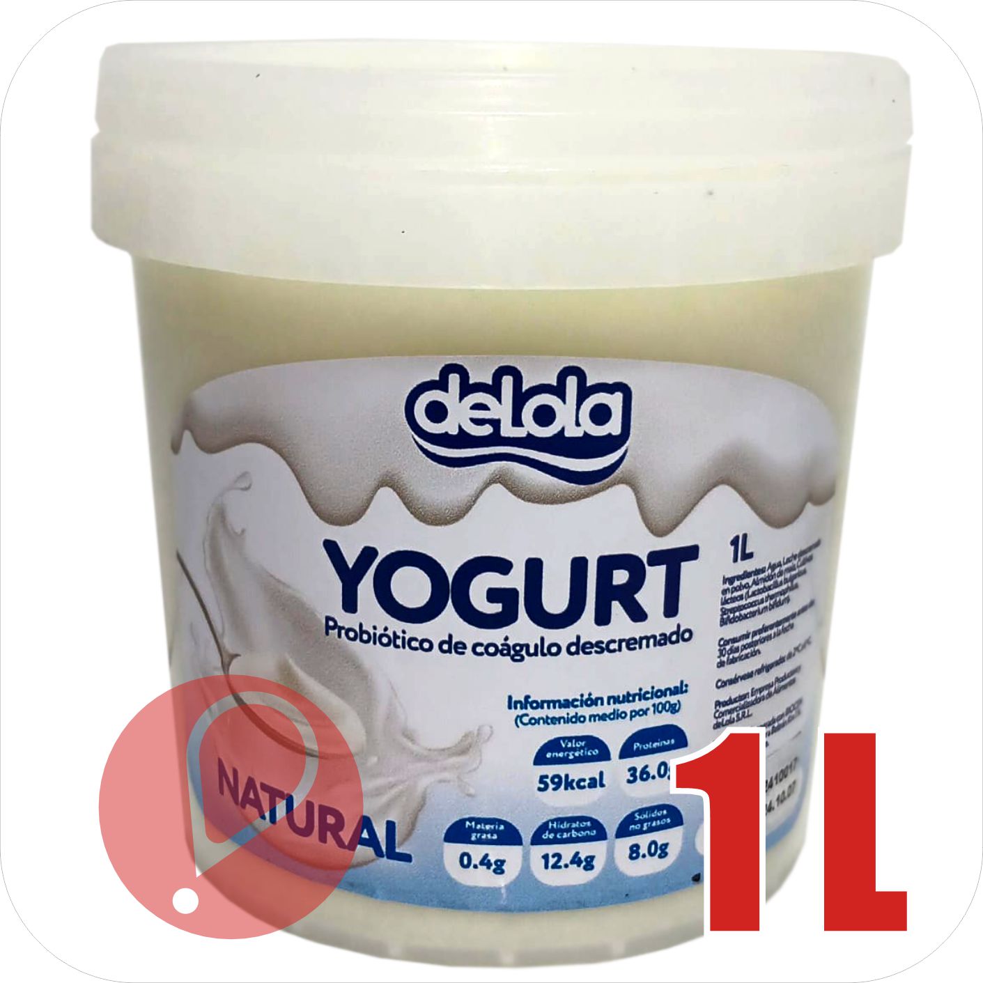 yogurt natural probiotico 1l – TiendaHabana.com